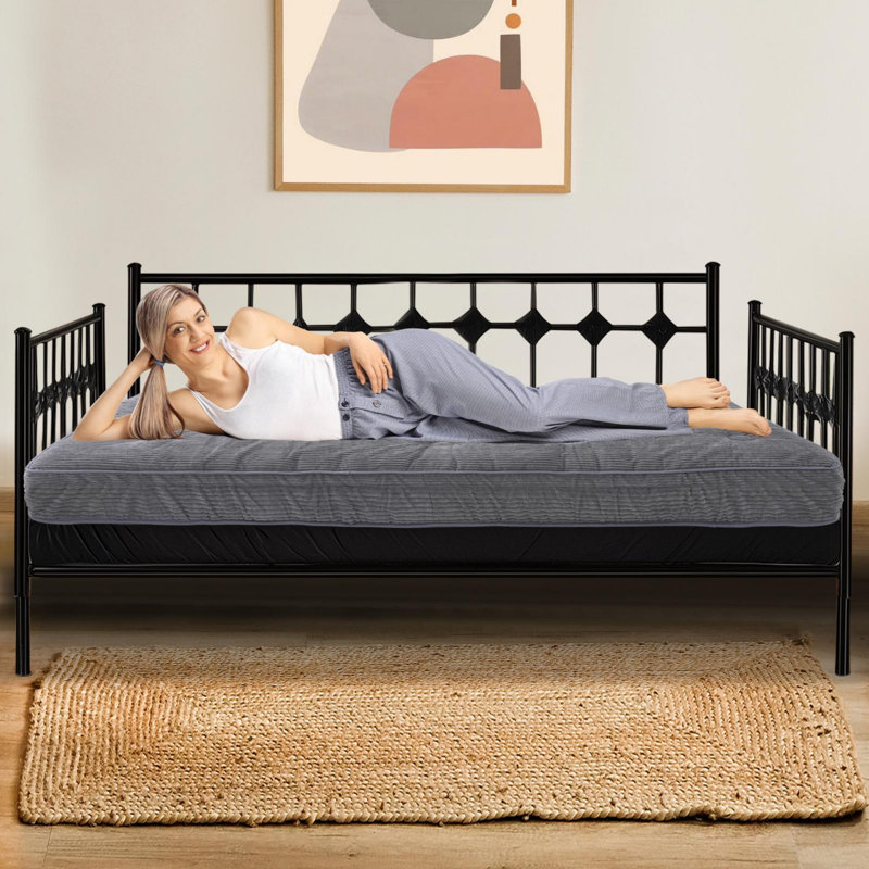 Alwyn Home Daybed Folding Futon Mattress Twin Size, Thick Futons Sofa Couch Bed For Adults(Frame ...